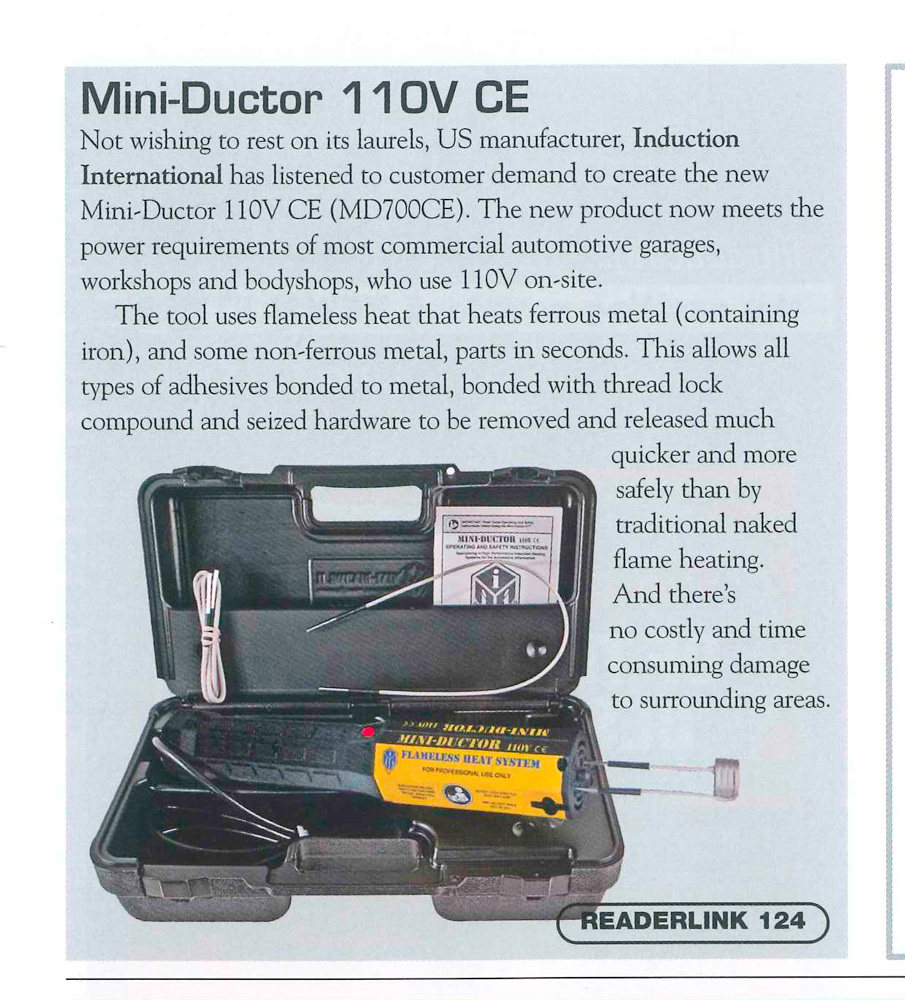 The Mini-Ductor®II 110V CE is featured in NovemberDecember edition of ...